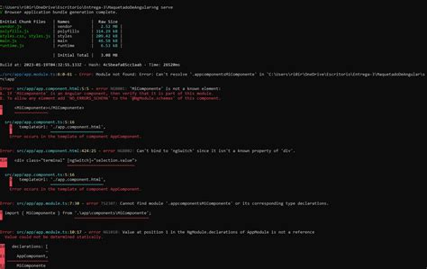 vscode angular error ng8001 micomponente is not a known element