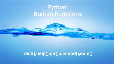 python built in functions dict dir help divmod