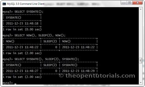 date and time functions the open tutorials