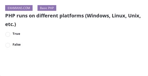 php runs on different platforms windows linux unix etc examians