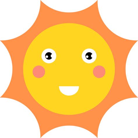 Sol Sonriente Dibujos Animados Clipart Diseño Ilustración 9351644 Png