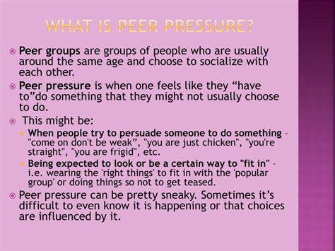 Ppt Dealing With Peer Pressure… Powerpoint Presentation Free