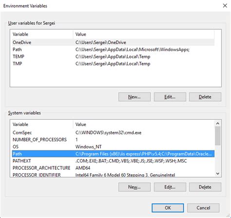 fastest way to edit environment variables in windows 10