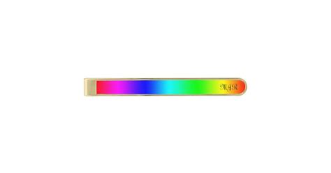 Monogram Gay Pride Rainbow Colors Spectrum Gold Finish Tie Bar Zazzle