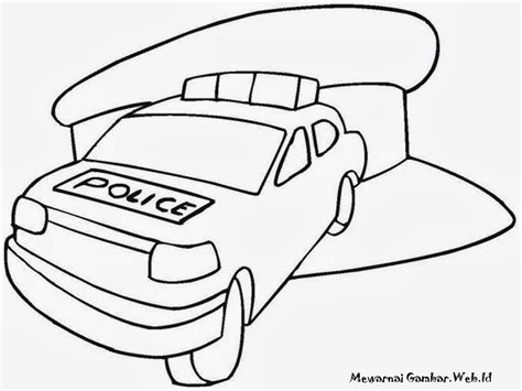 47 Gambar Mewarnai Mobil Polisi Dunia Mewarnai