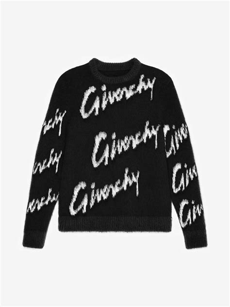 Givenchy Sweater In All Over Givenchy Intarsia Mohair A