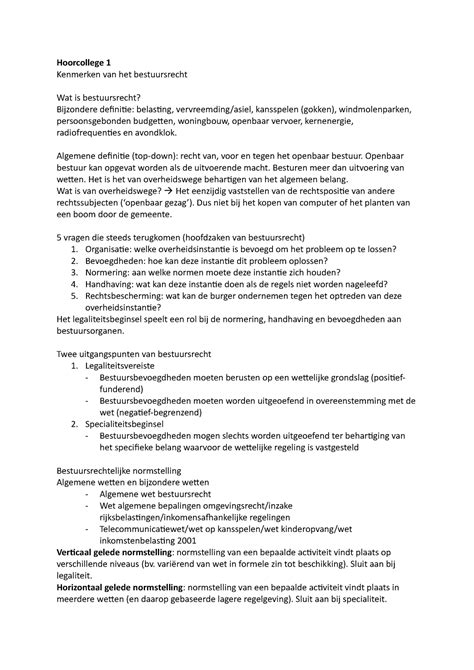 Hoorcollege 1 Aantekeningen H1 Hoorcollege 1 Kenmerken Van Het