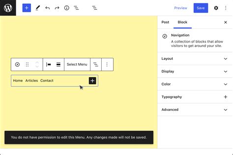 the new navigation block make wordpress core
