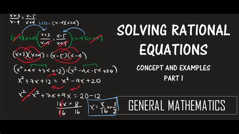 Solving Rational Equations Part 1 Examples General Mathematics