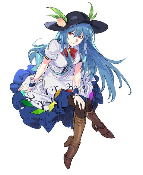 Safebooru 1girl Absurdres Bangs Black Headwear Blouse Blue Hair Blue