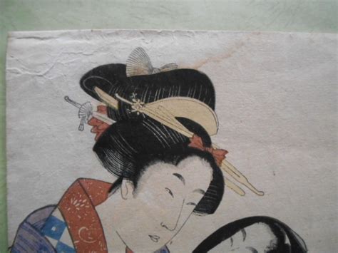 【やや傷や汚れあり】木版★浮世絵★歌麿★サイズ約19×48センチ の落札情報詳細 ヤフオク落札価格情報 オークフリー