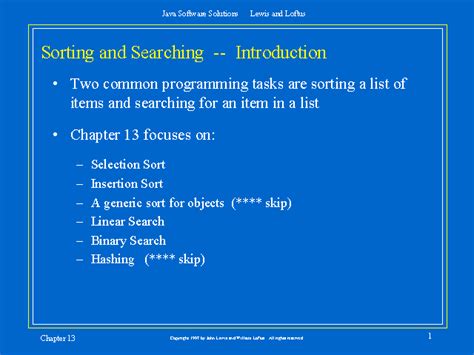 Sorting And Searching Introduction