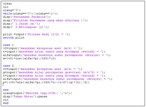 contoh soal program matlab dikdasmen