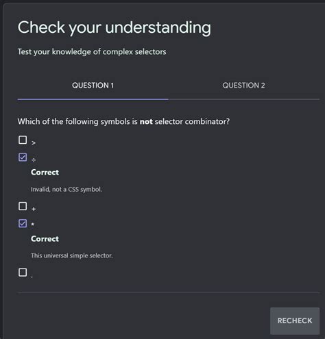minor detail learn css selectors quiz move to next question · issue