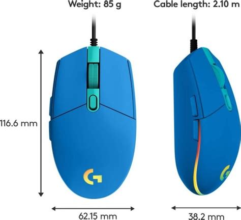 Logitech G203 Lightsync Rgb Lighting 800 Dpi 6 Programmable Buttons