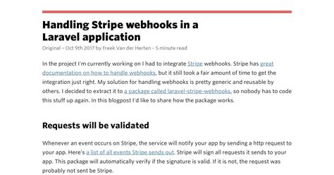 handling stripe webhooks in a laravel application laravel
