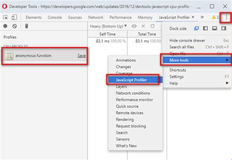 profiling anonymous javascript functions chrome stack