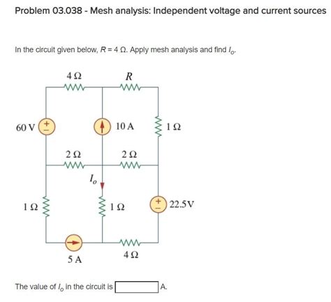 solved problem 03 038 mesh analysis independent voltage