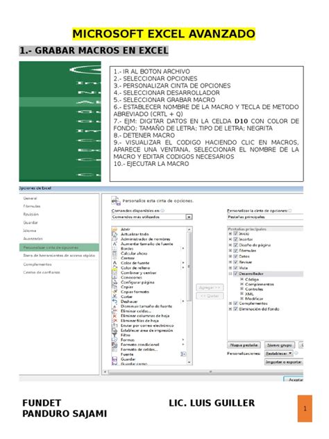 guia de macros en excel macro informática microsoft
