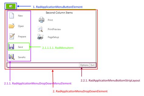 structure radapplicationmenu telerik ui for winforms