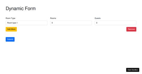 dynamic react form codesandbox