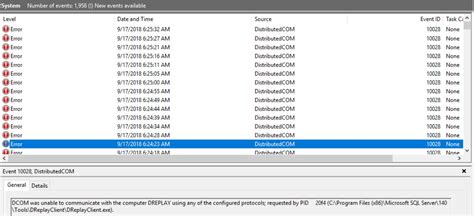 sql server event id 10028 sql server distributed replay client