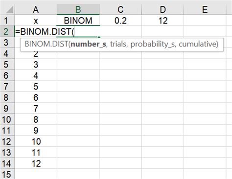 binomdist excel binom dist statistics how to