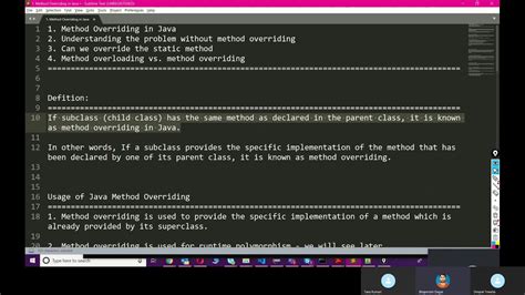 method overriding in java youtube
