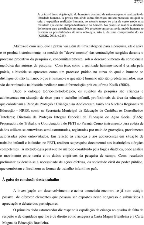 O Trabalho Infantil E As PolÍticas PÚblicas Para Sua ErradicaÇÃo No