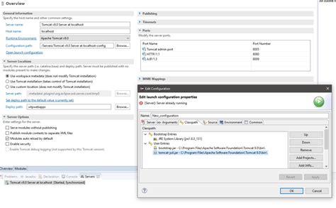 java tomcat v9 0 server at localhost [started synchronized] but the