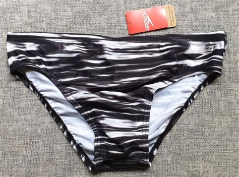 Speedo Mens Swimwear Allover Wavewall Briefs Trunks 8cm Aus L 16 And Xl
