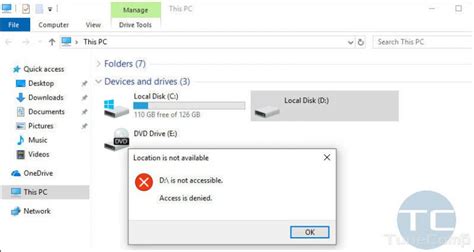 disk d is not accessible access is denied on windows 10 fix the error