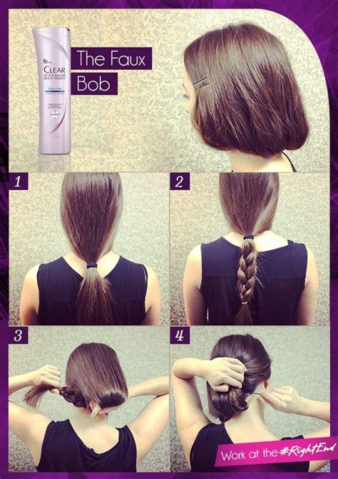 how to make long hair short faux bob hair tutorials pretty designs