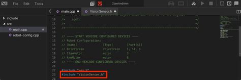 configuring the v5 vision sensor with the expert robot configuration in