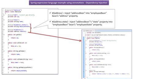 java ee how to do dependency injection using spring expression