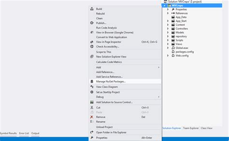 crud operations using repository pattern in asp mvc