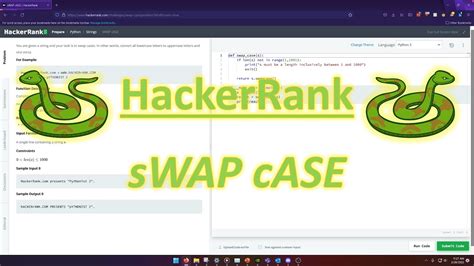 hackerrank python swap case youtube