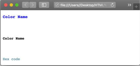 html font color text color codes tag css style eyehunts