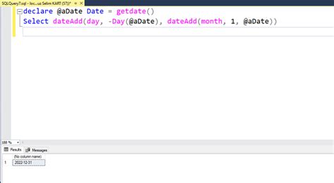 finding the last day of the year in sql server mssql query