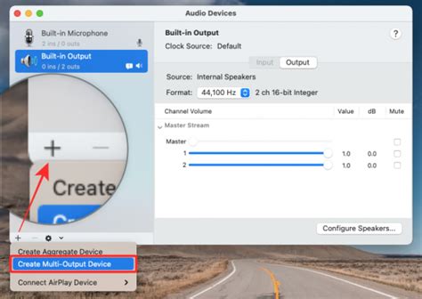how to set up output to multiple speakers on macos