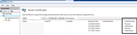 ssl certificate missing from dropdown in sql server configuration