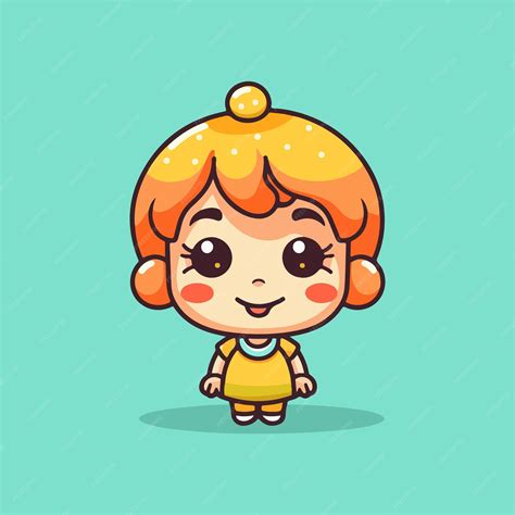 Illustration Vectorielle De Jolie Fille Dessin Animé Vecteur Premium