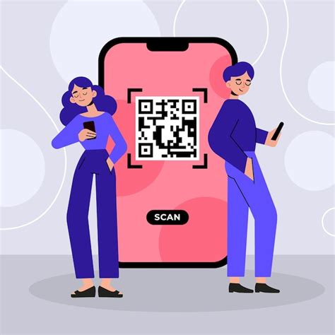 Free Vector Qr Code Scanning Illustration With Characters 9120 Hot