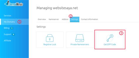 apa arti kode epp untuk transfer domain