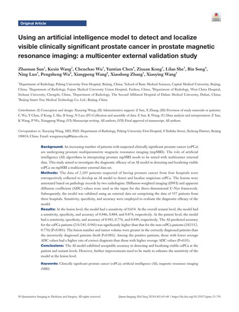Pdf Using An Artificial Intelligence Model To Detect And Localize