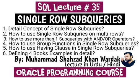 single row sub query sql subqueries subqueries in sql