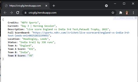 create cricket score api using web scraping in flask geeksforgeeks