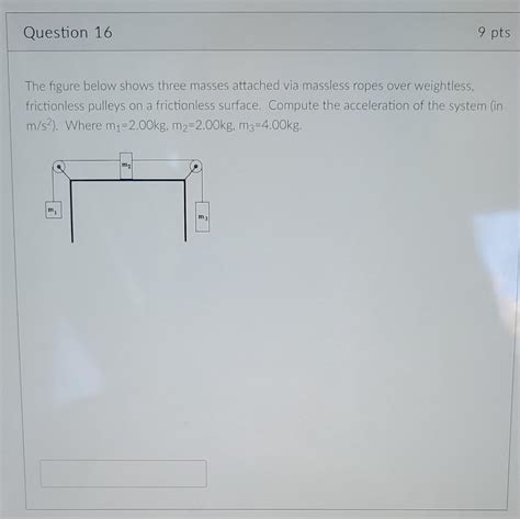 Solved The Figure Below Shows Three Masses Attached Via