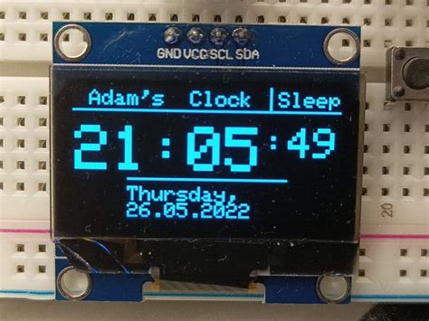 Clock With Sh1106 Oled Display And Ds1302 Rtc Module