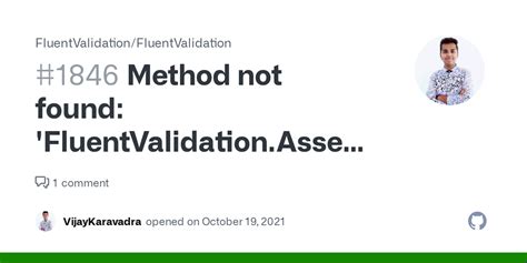 method not found fluentvalidation assemblyscanner fluentvalidation